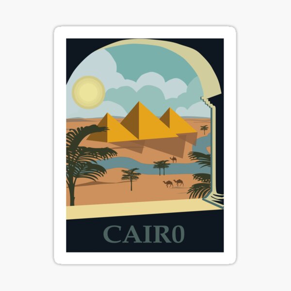 "Egypt, Cairo Travel Poster" Sticker for Sale by IslandArt | Redbubble