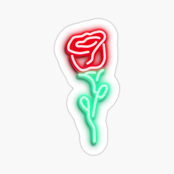 "rose neon sign" Sticker by swagnstickers | Redbubble