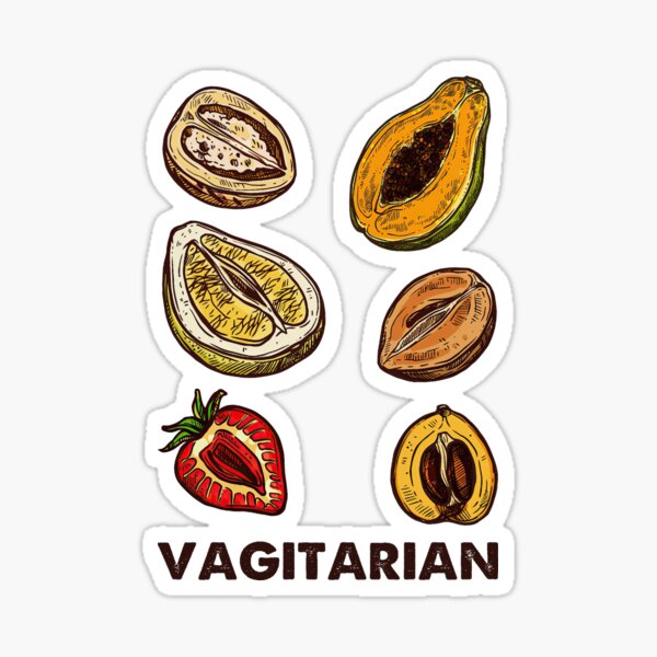 "Vagitarian" Sticker for Sale by CarlosGray | Redbubble