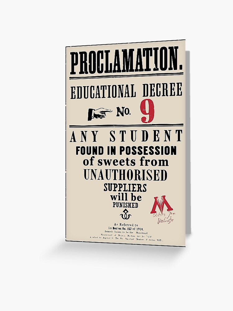 "Proclamation Educational Decree No.9" Greeting Card by edisr00 | Redbubble
