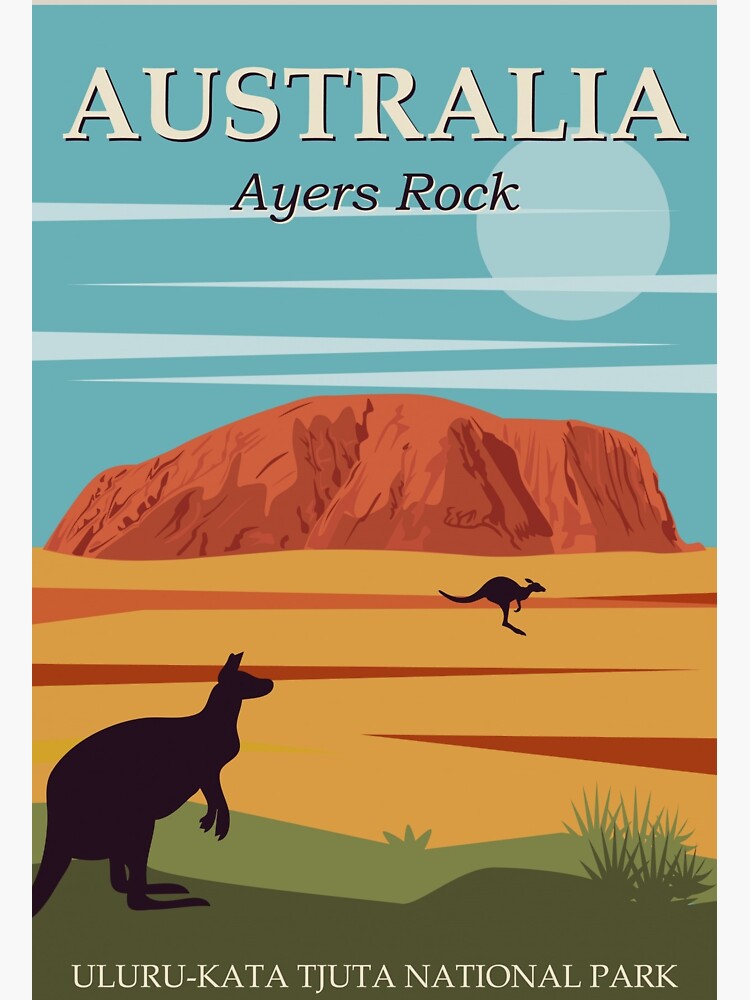 "Australia, Uluru Travel Poster" Sticker for Sale by IslandArt | Redbubble