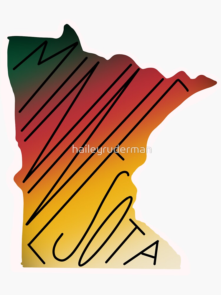 "Minnesota Colors State Outline" Sticker for Sale by haileyruderman ...