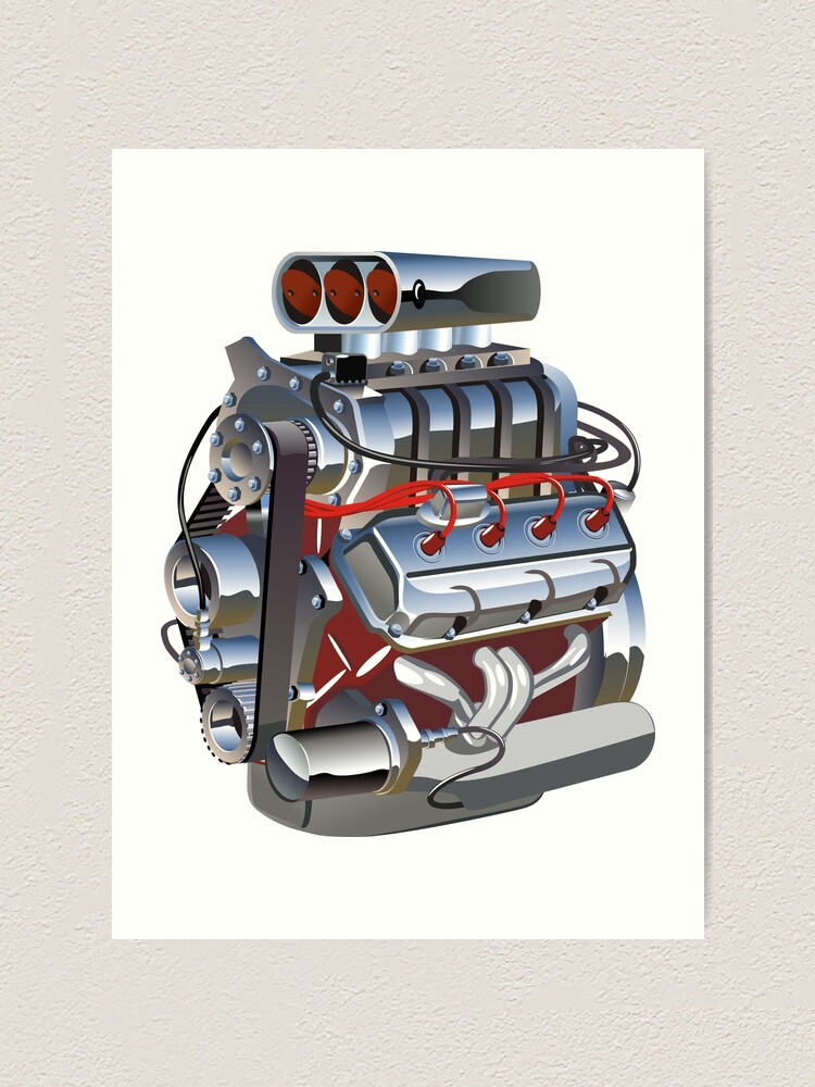 "Cartoon turbo engine" Art Print for Sale by Mechanick | Redbubble