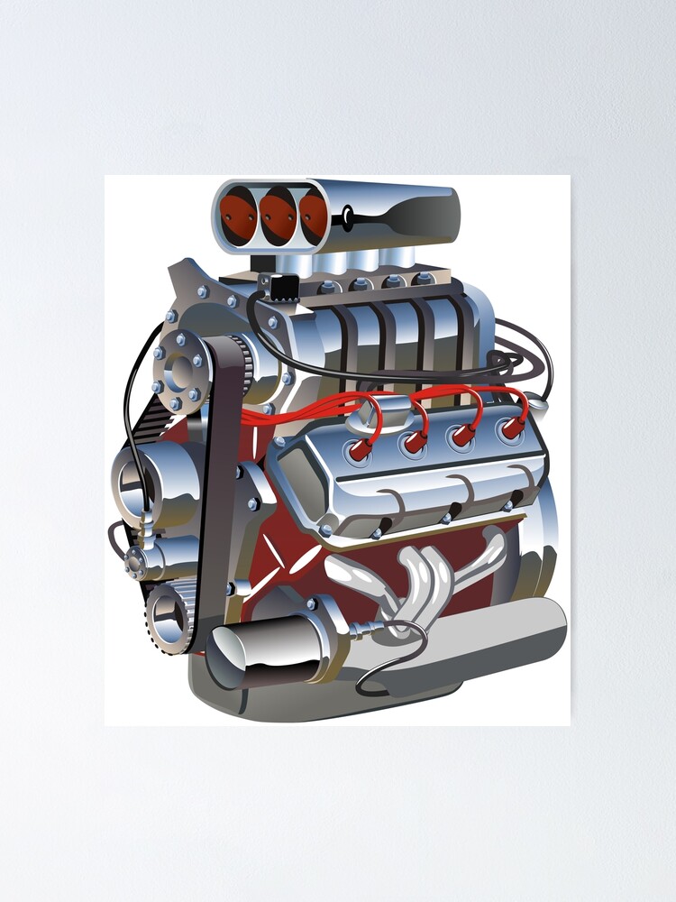 Póster «Motor de dibujos animados turbo» de Mechanick | Redbubble