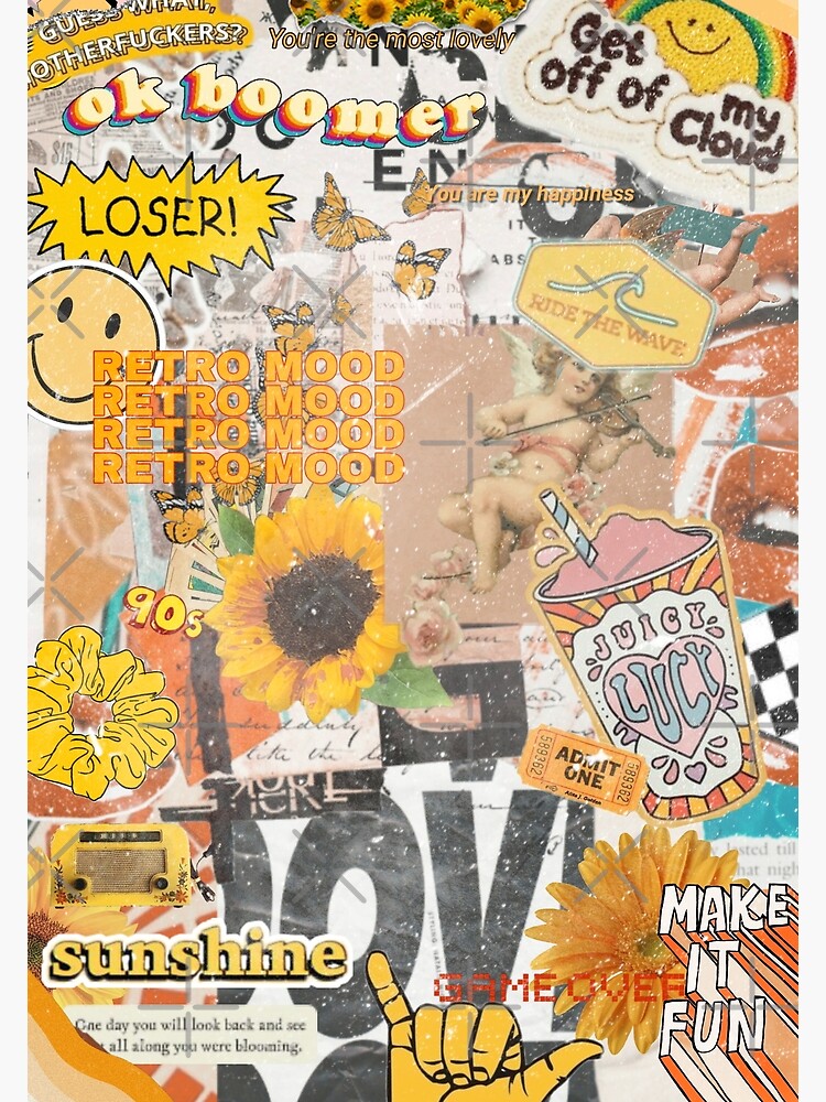 "yellow retro summer collage" Poster for Sale by stse3 | Redbubble