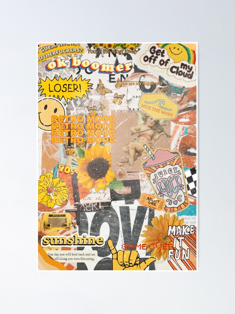 "yellow retro summer collage" Poster for Sale by stse3 | Redbubble