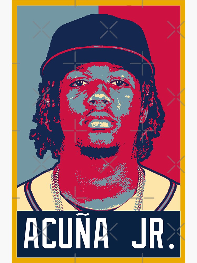 "Ronald Acuna Jr. Portrait Artwork" Sticker by oliverkunovski | Redbubble