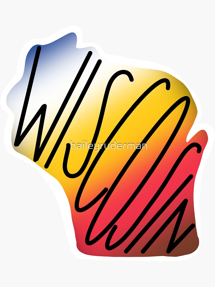 "Wisconsin Colors State Outline" Sticker for Sale by haileyruderman ...