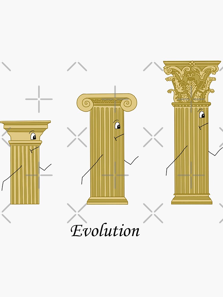 "Comic Columns No.1 - Evolution" Sticker for Sale by XXICenturyAgora ...