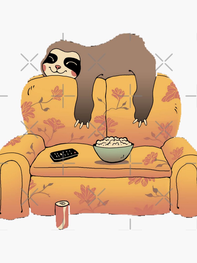 "Sloth on couch " Sticker for Sale by HEISENBERG12021 | Redbubble