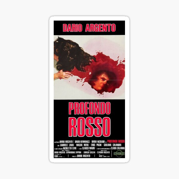 "PROFONDO ROSSO (1975) Dario Argento " Sticker for Sale by ...