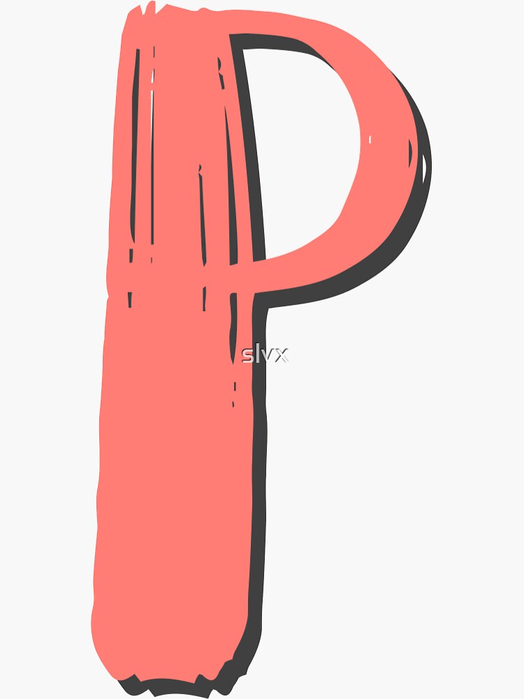"Pink letter P" Sticker by slvx | Redbubble