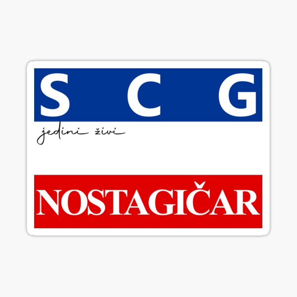 "SCG Nostalgicar [Srbija i Crna Gora]" Sticker by TinThor | Redbubble