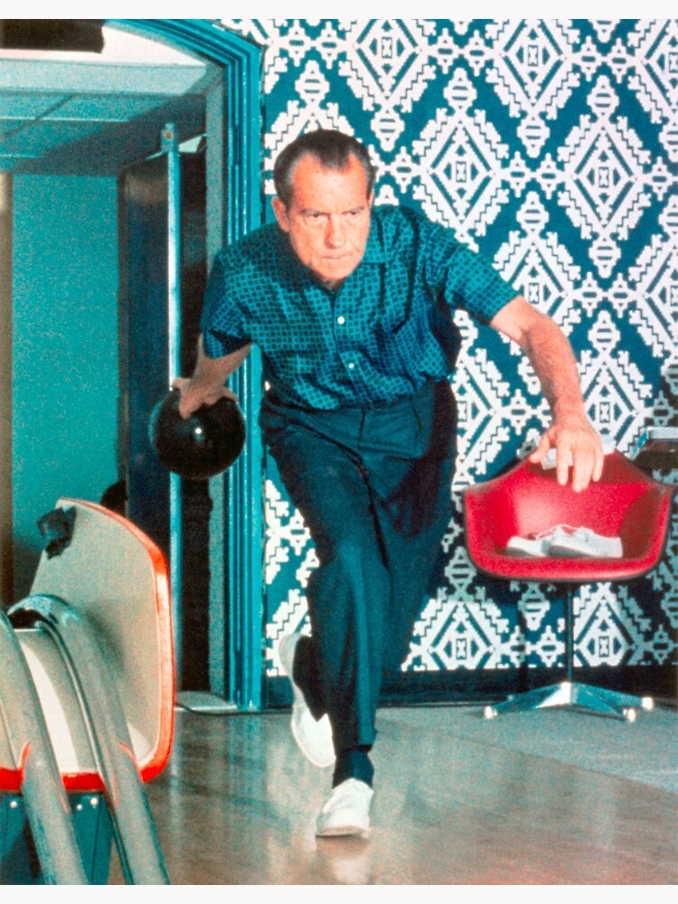 "President Richard Nixon Bowling At The White House - Color Version ...