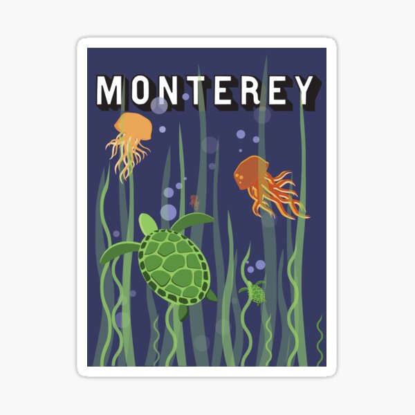 "Monterey Aquarium" Sticker by harideevi | Redbubble