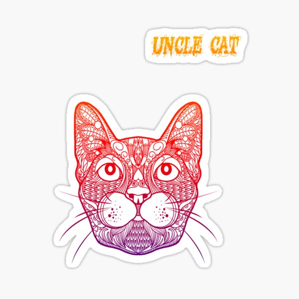 "Black Cat Holding / Uncle cat" Sticker for Sale by MohaMoha2 | Redbubble
