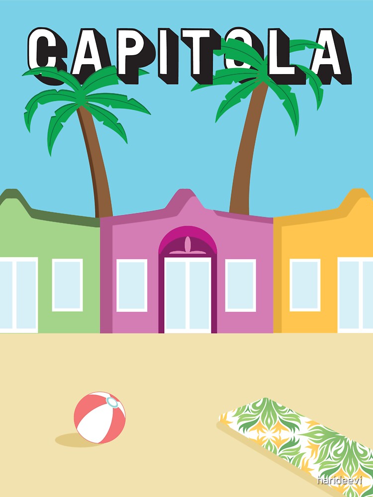 "Capitola Beach Scene " Sticker for Sale by harideevi | Redbubble