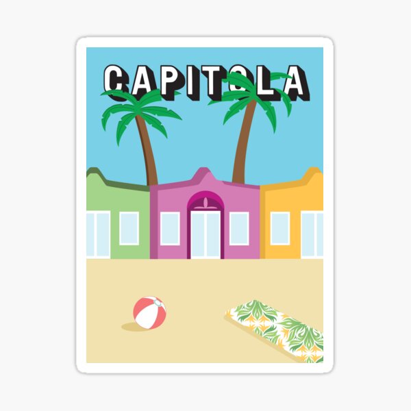 "Capitola Beach Scene " Sticker for Sale by harideevi | Redbubble