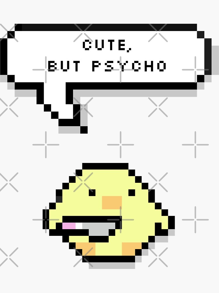 Pegatina «Meme lindo, pero psico del pato del pixel» de honeywoo ...