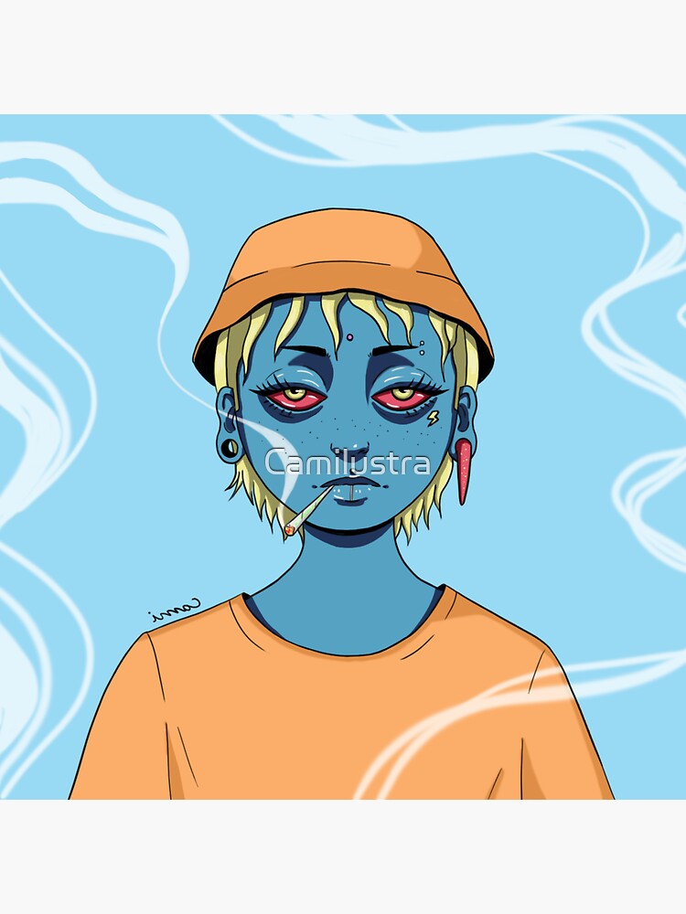 "Blue person" Sticker for Sale by Camilustra | Redbubble