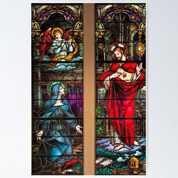 "St. Margaret Mary Alacoque and Sacred Heart of Jesus" Poster for Sale ...