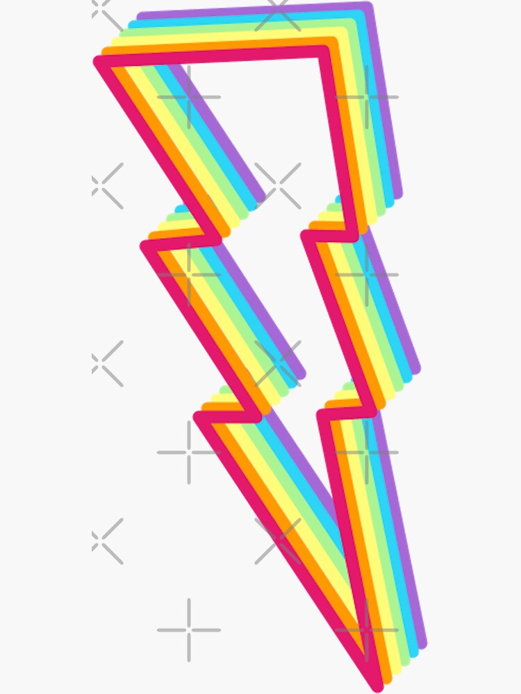 "Rainbow Lightning Bolt" Sticker for Sale by Sleah113 | Redbubble