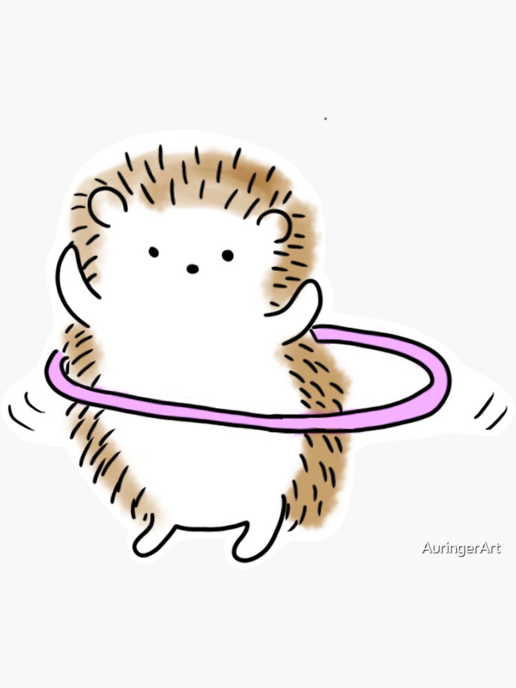 "Cute hula hoop hedgehog" Sticker for Sale by AuringerArt | Redbubble