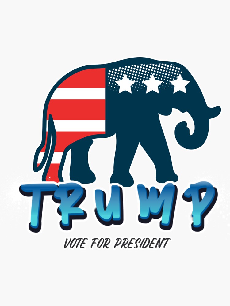 "Trump elephant USA flag " Sticker by lotkae | Redbubble
