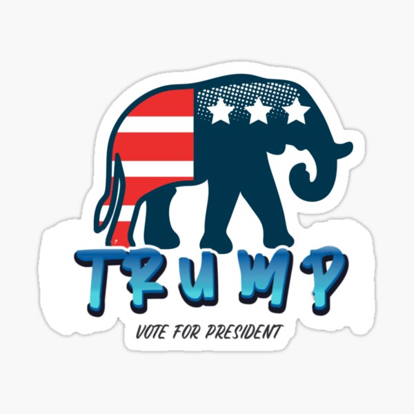 "Trump elephant USA flag " Sticker by lotkae | Redbubble