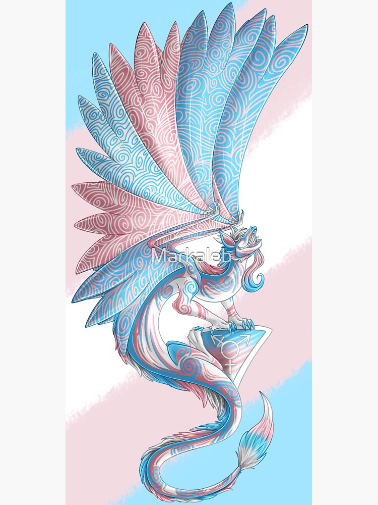 "Transgender Pride Dragon" Sticker for Sale by Markaleb | Redbubble