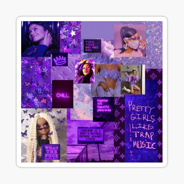 "purple aesthetic collage" Sticker for Sale by khurns | Redbubble