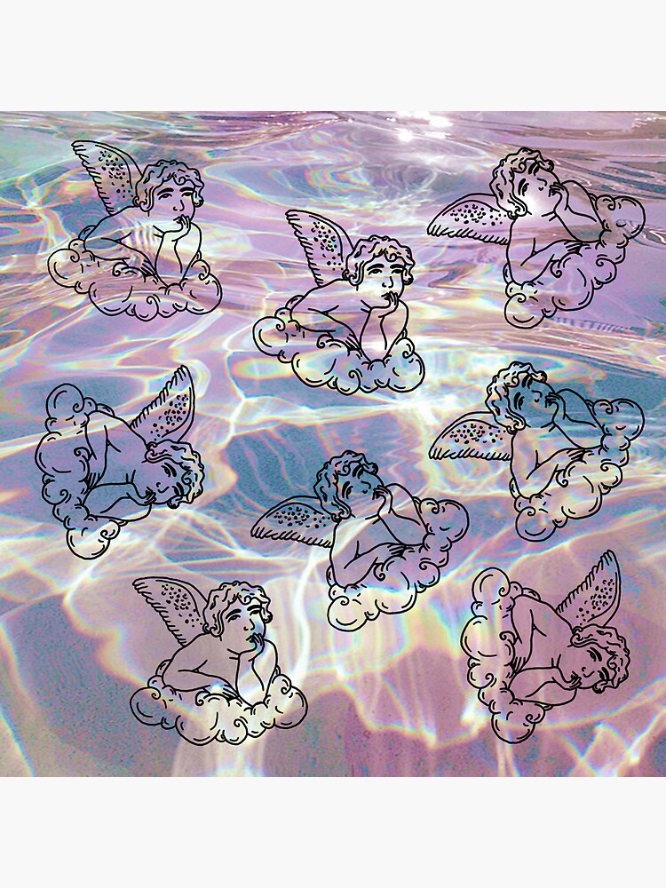 "aesthetic angels art" Sticker for Sale by ilustra-ink | Redbubble