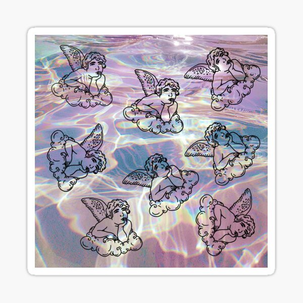 "aesthetic angels art" Sticker for Sale by ilustra-ink | Redbubble
