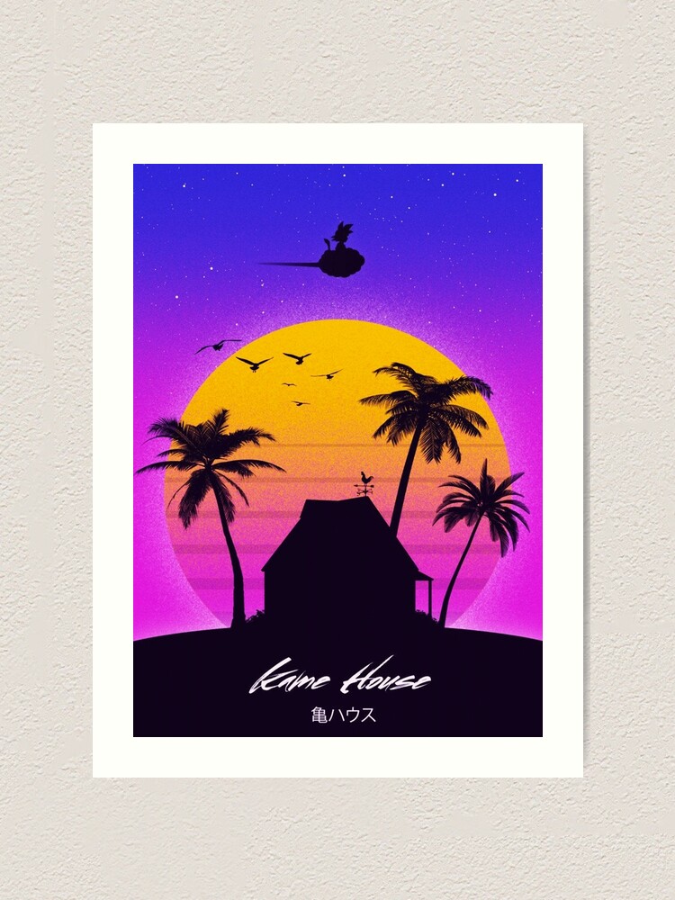 "Master Roshi Kame House Neon - Dragon Ball - Artwork" Art Print for ...
