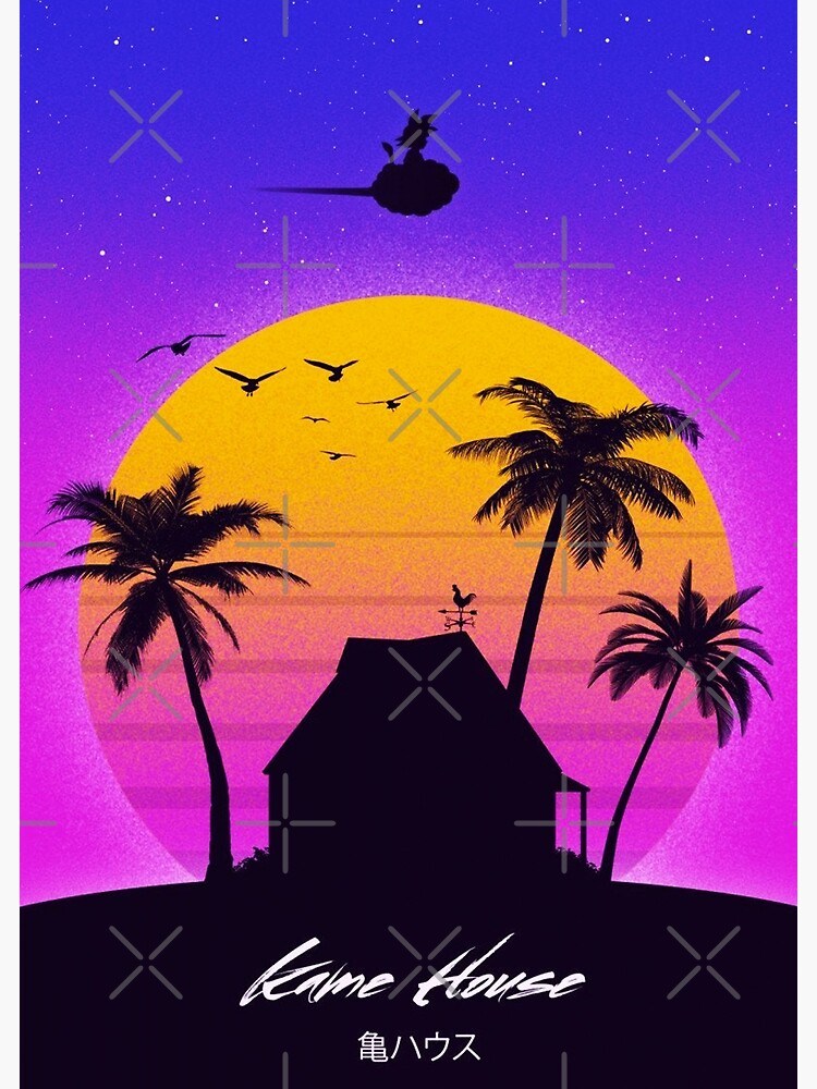 "Master Roshi Kame House Neon - Dragon Ball - Artwork" Metal Print for ...