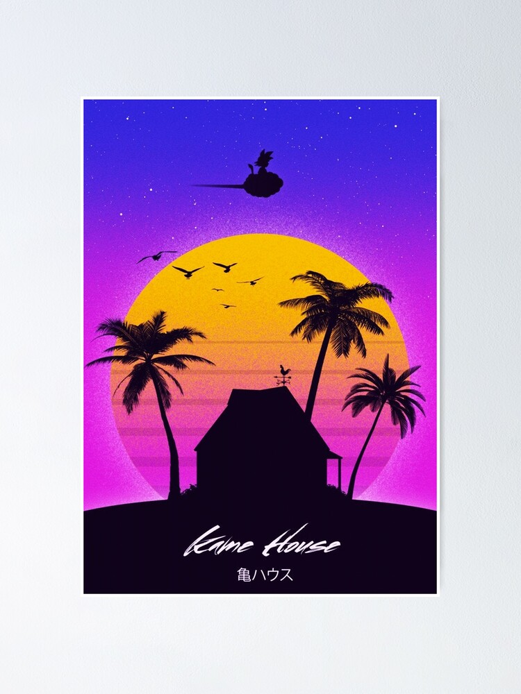 Póster «Maestro Roshi Kame House Neon - Dragon Ball - Obra de arte» de ...