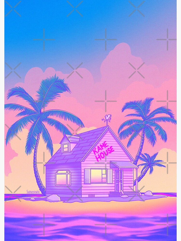 Pegatina «Maestro Roshi Kame House Retro - Dragon Ball - Obra de arte ...