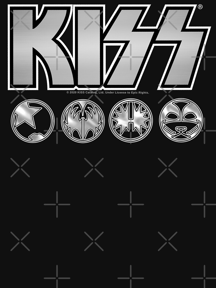 "KISS Logo Silver V3 Starchild Demon Spaceman Catman" T-shirt for Sale ...