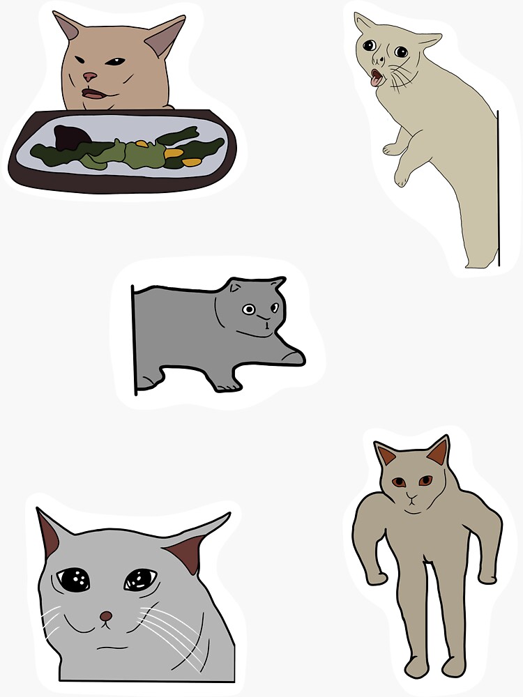 "Cat Meme Sticker Pack" Sticker for Sale by hbalas | Redbubble