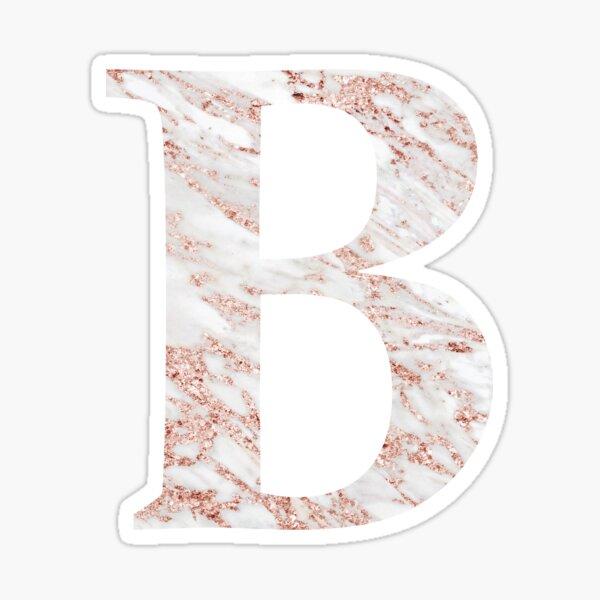 Letter B Pink Glitter Stickers | Redbubble