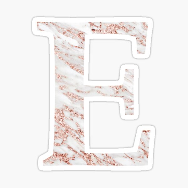 Letter E Pink Glitter Stickers | Redbubble