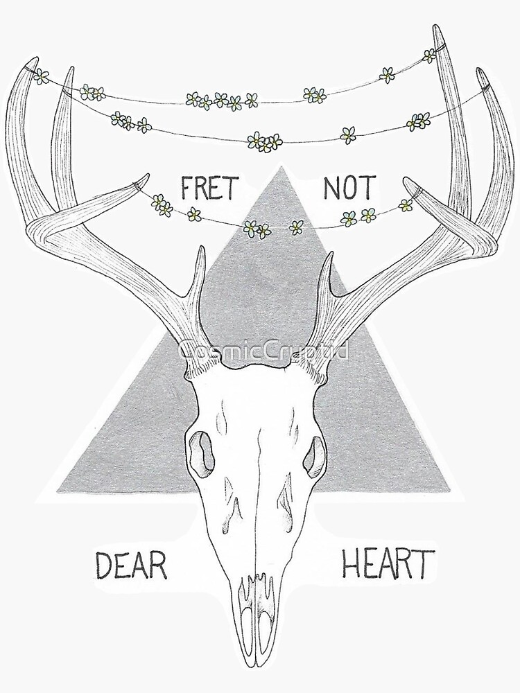 "Fret not dear heart" Sticker for Sale by CosmicCryptid | Redbubble