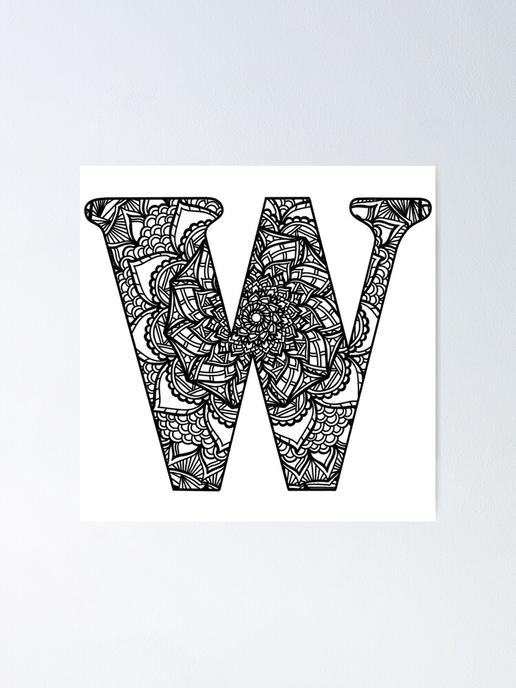 "Mandala Letter W" Poster for Sale by lizashev | Redbubble
