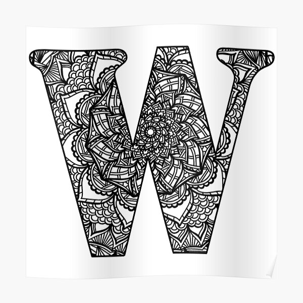 "Mandala Letter W" Poster for Sale by lizashev | Redbubble