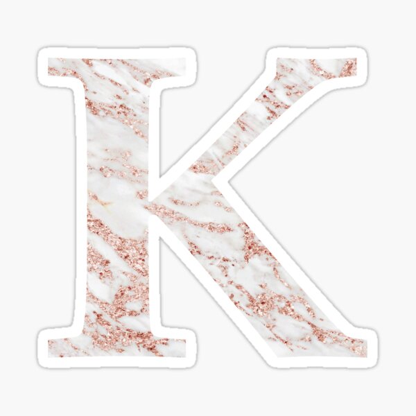 Letter K Pink Glitter Stickers | Redbubble