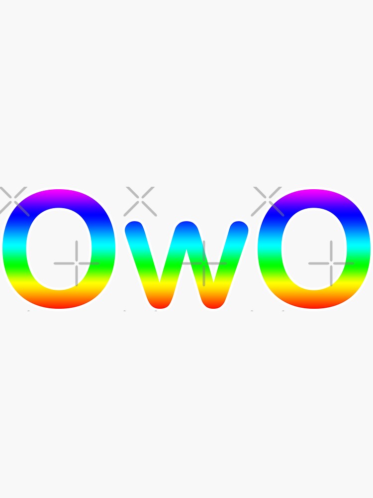"'OwO' Emoji in Rainbow Gradient" Sticker for Sale by Bumblefuzzies ...