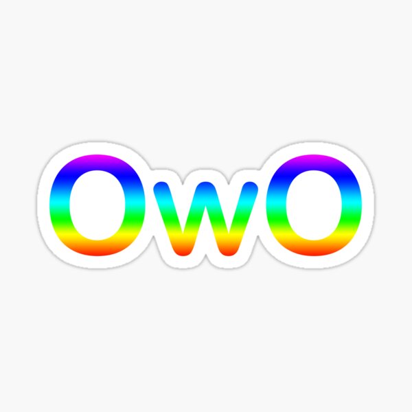 "'OwO' Emoji in Rainbow Gradient" Sticker for Sale by Bumblefuzzies ...