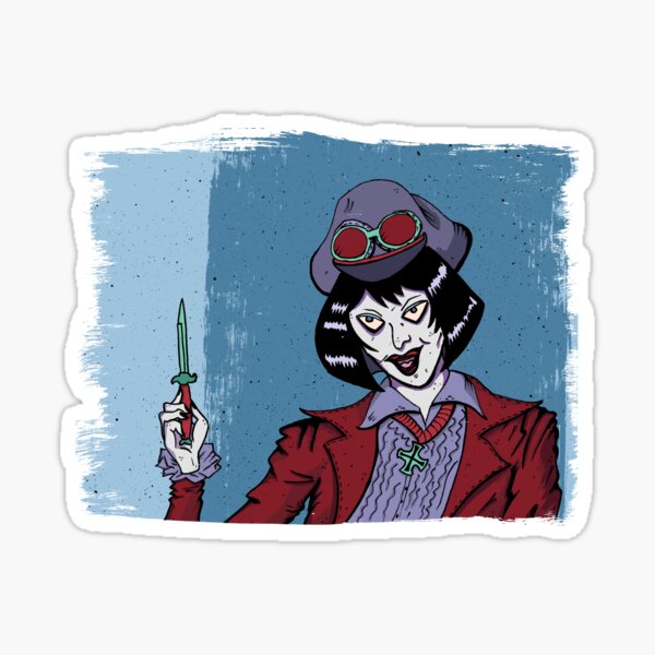 "Gothic Punk Woman with Switchblade Knife" Sticker by AwfulWaflePress ...