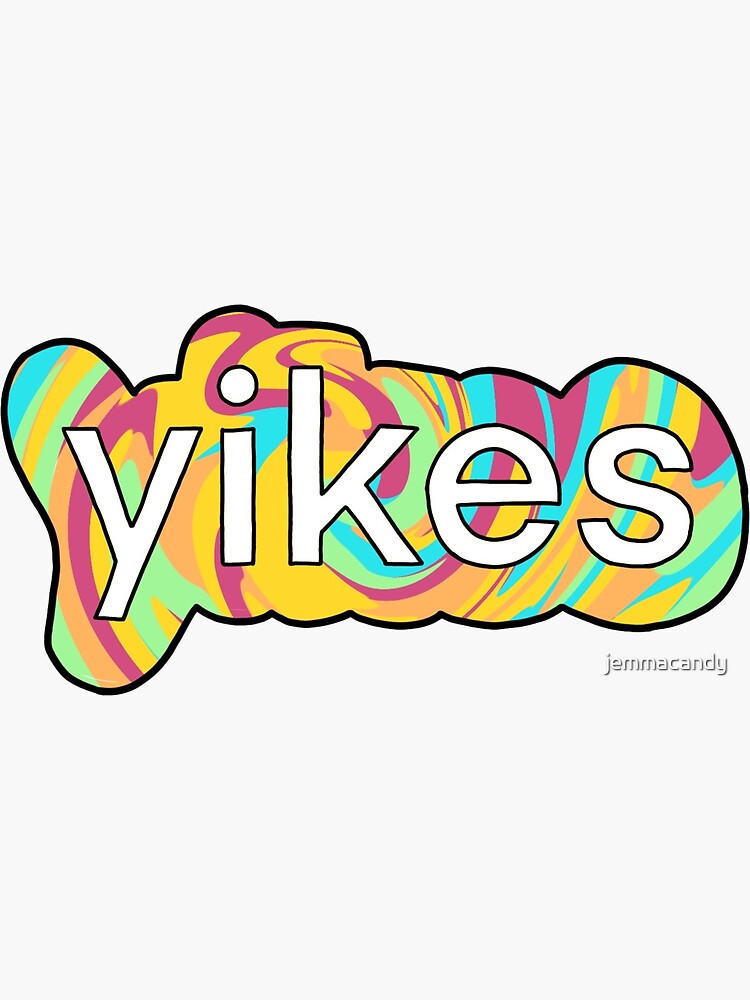 "Yikes Colourful Graphic Sticker" Sticker by jemmacandy | Redbubble
