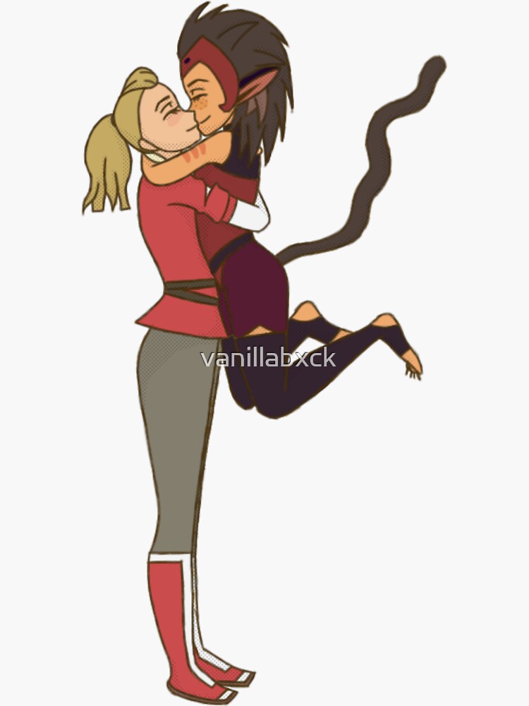 "Catra und Adora Catradora küssen sich" Sticker von vanillabxck | Redbubble